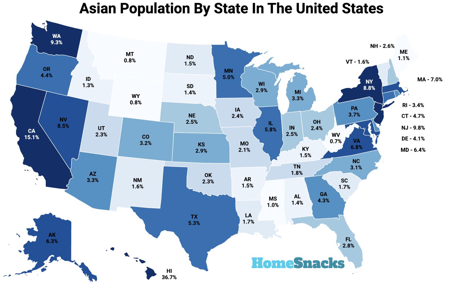 Asian Population By State In The United States [2024] | RoadSnacks