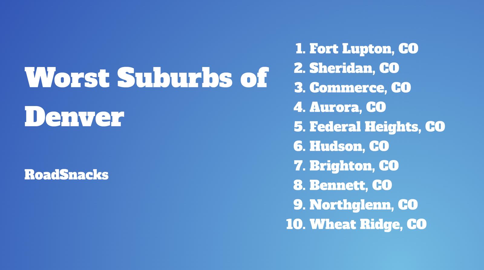 10 Worst Denver Suburbs [2025] | RoadSnacks