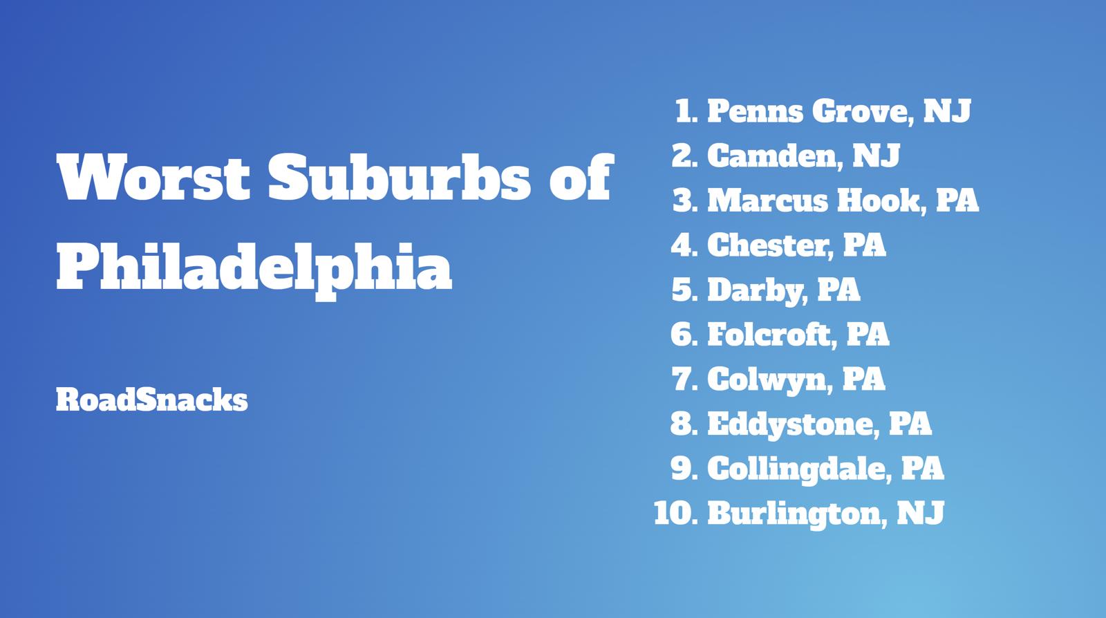 10 Worst Philadelphia Suburbs [2025] | RoadSnacks