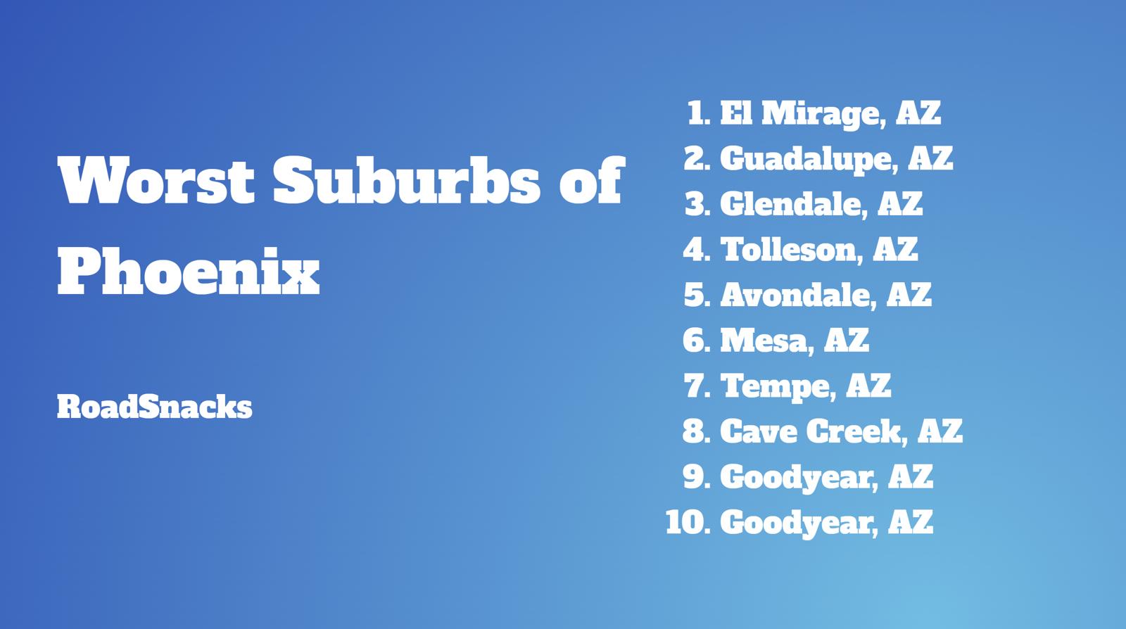 10 Worst Phoenix Suburbs [2025] | RoadSnacks