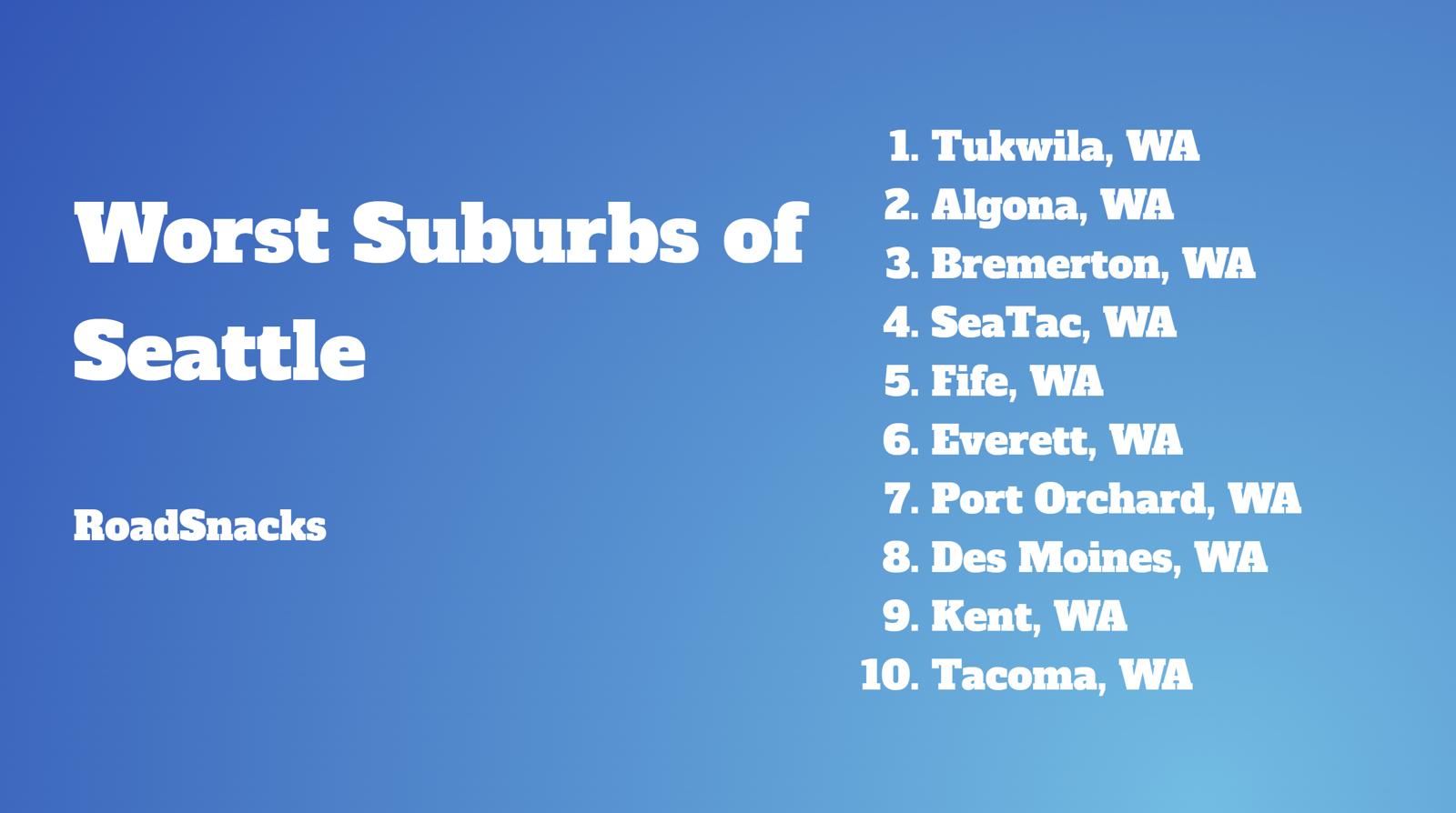 10 Worst Seattle Suburbs [2025] | RoadSnacks